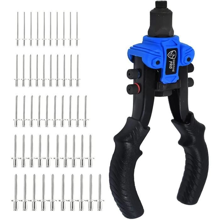 Pince à Rivet 5-En-1, Riveteuse Manuelle de 10 Pouces avec 5 Tailles de Buses à Code Couleur ...