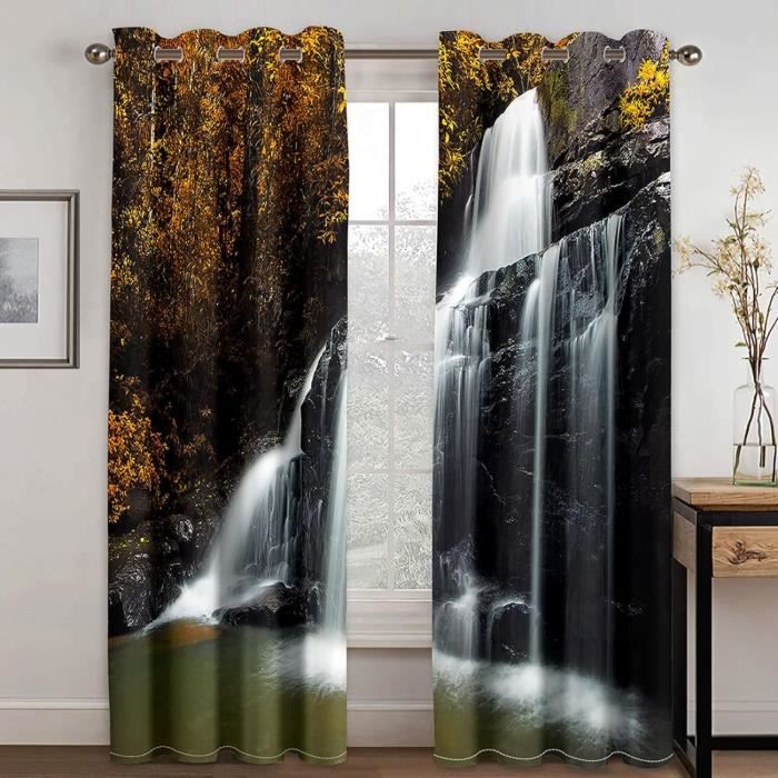 Rideaux Enfants Pour Chambre 3D Cascade De Feuilles D'Érable Rideau ...