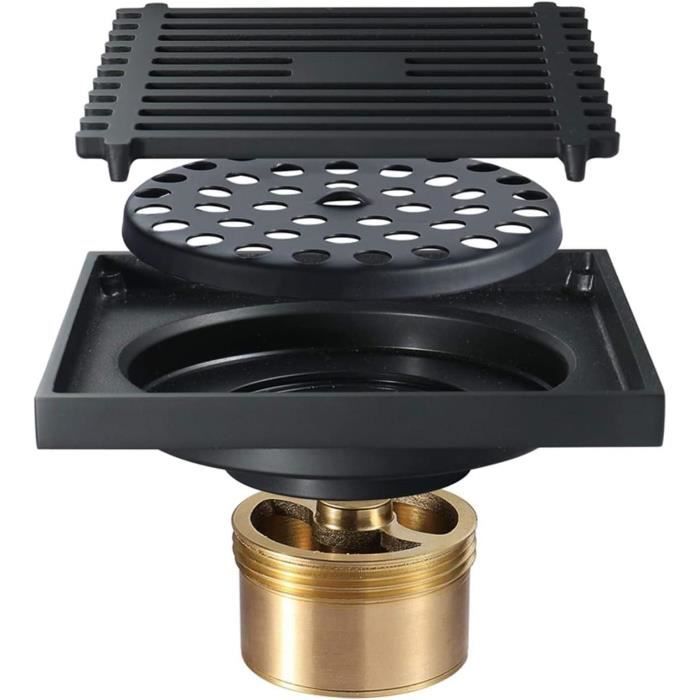 Siphon De Sol, Couvercle De Siphon De Sol De Douche, 4 Pouces Noir Mat ...