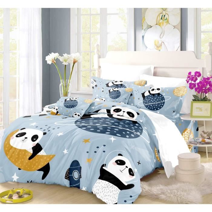 Parure De Lit Panda Housse De Couette Animaux Mignons Dessinés À La ...