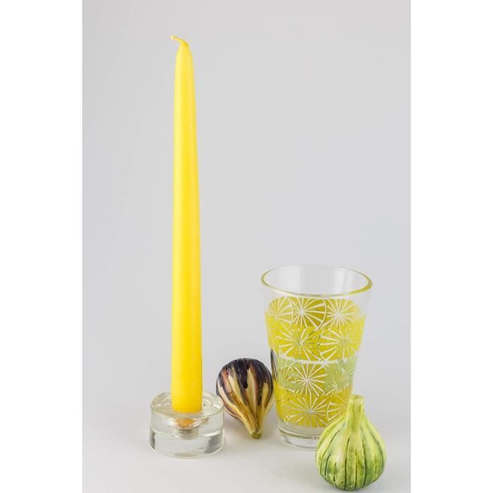 . 12 Bougies Flambeaux Qui Ne Coulent Pas. Jaune Vif. Durée 8Hrs ...