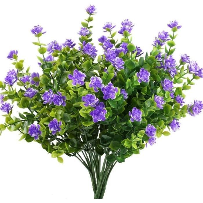 Artificielle Faux Fleurs, 4Pack artificielles Eucalyptus Extérieur UV ...