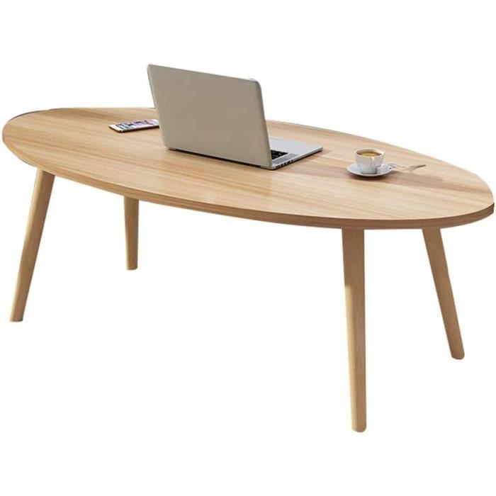 ZWD Bureau à Domicile, Table Basse Ovale en Bois, Assemblage Facile ...