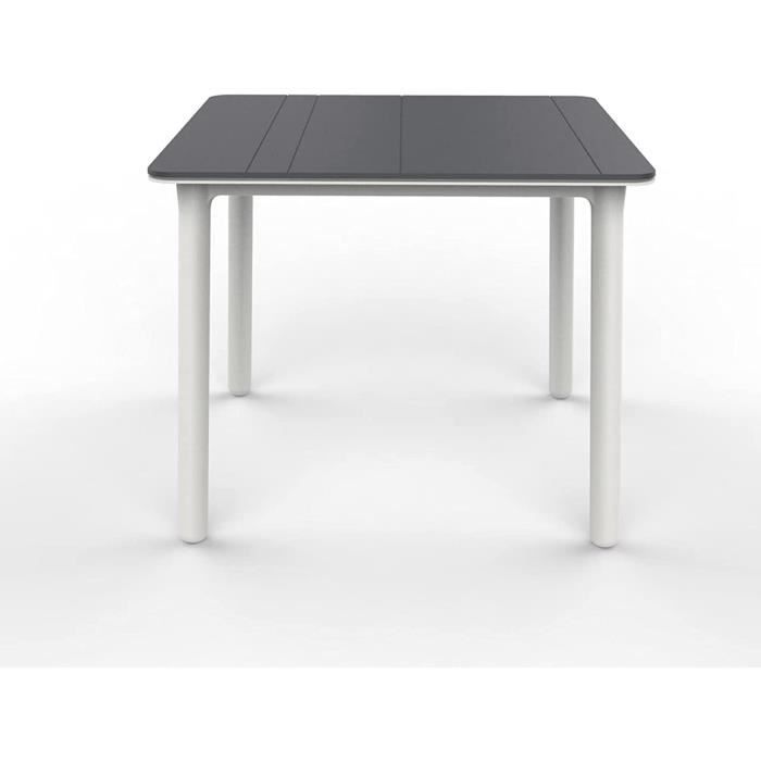 Noa 90x90 Table de Jardin extérieure carrée, Plastique, Gris foncé ...