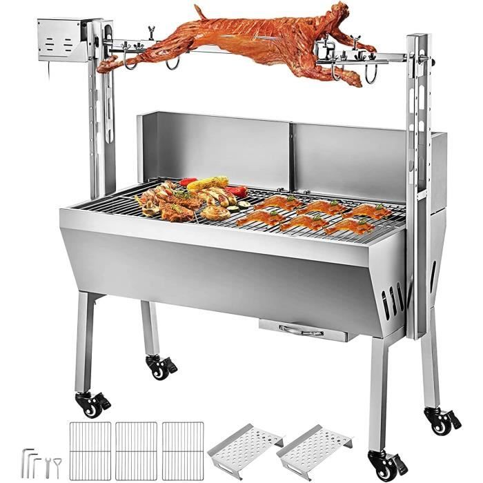 Rôtissoire Barbecue 60 kg Rôtissoire Gril de Charbon Rôtisseur Jardin ...