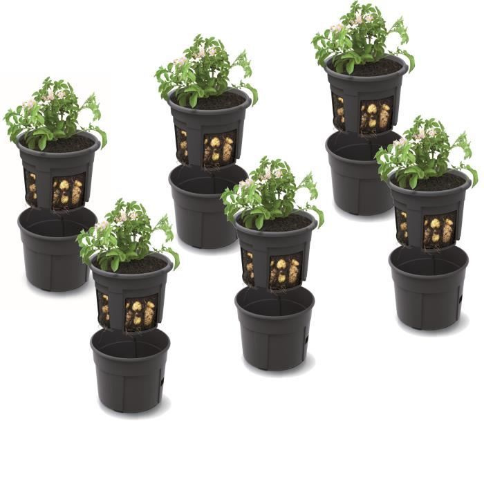 Kit de 6 pots de fleurs 12 L jardinières pour pommes de terre Potato ...