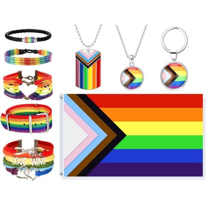 Lgbtq Gay Pride Flag Gay Pride Accessories Braided Bracelet Rainbow ...