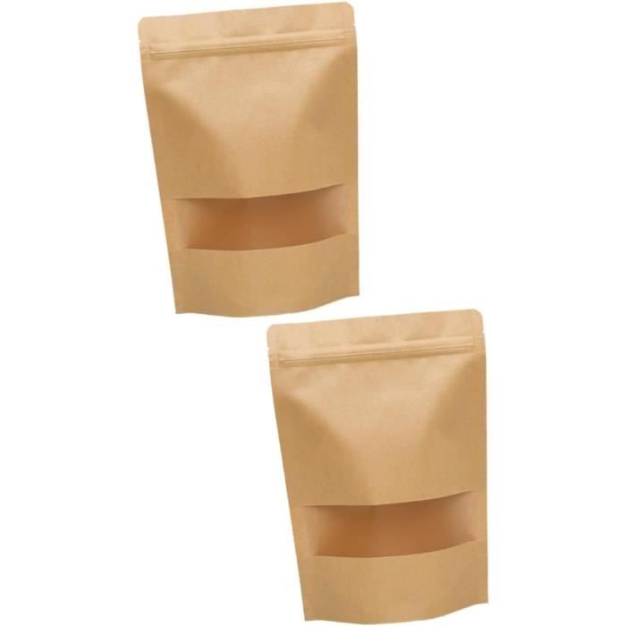 100 Pièces Sac En Papier Kraft Debout Sachets D'Emballage De Thé Sac En ...