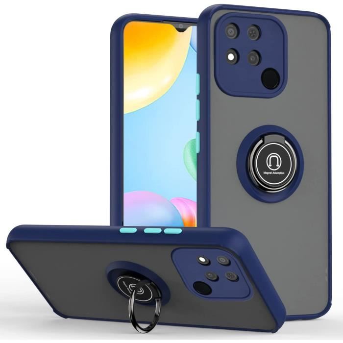 Coque Mat Transparente Xiaomi Redmi 10A Redmi 9C en TPU+PC Bleu avec ...