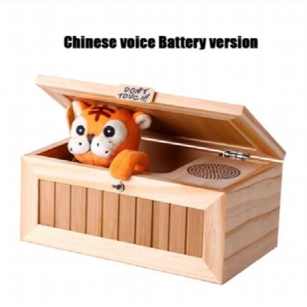 Gant De Bras HWXNC Wooden Electronic Useless Box Tiger Funny Toy Gift ...