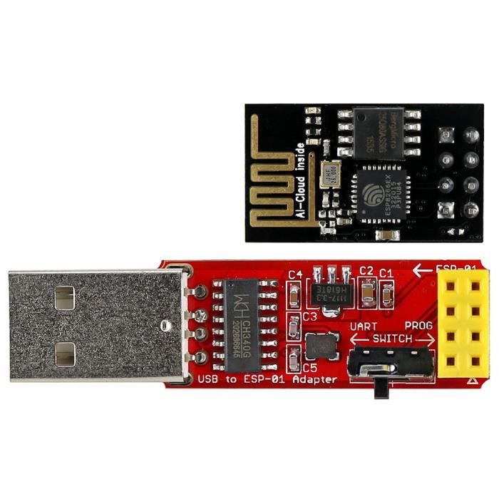 ESP-01 ESP8266 Module émetteur-récepteur Wifi + USB à l'adaptateur ESP ...