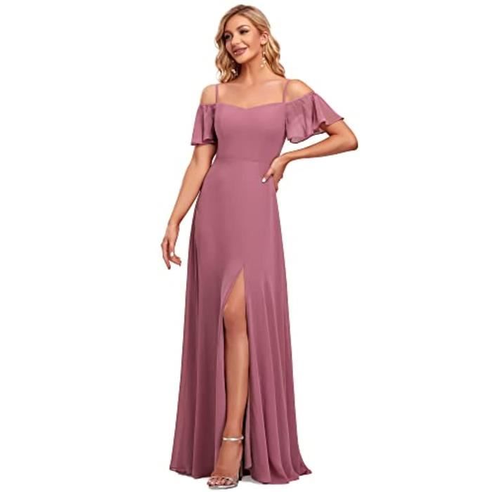Robe Volants une épaule manches courtes taille empire une ligne en ...
