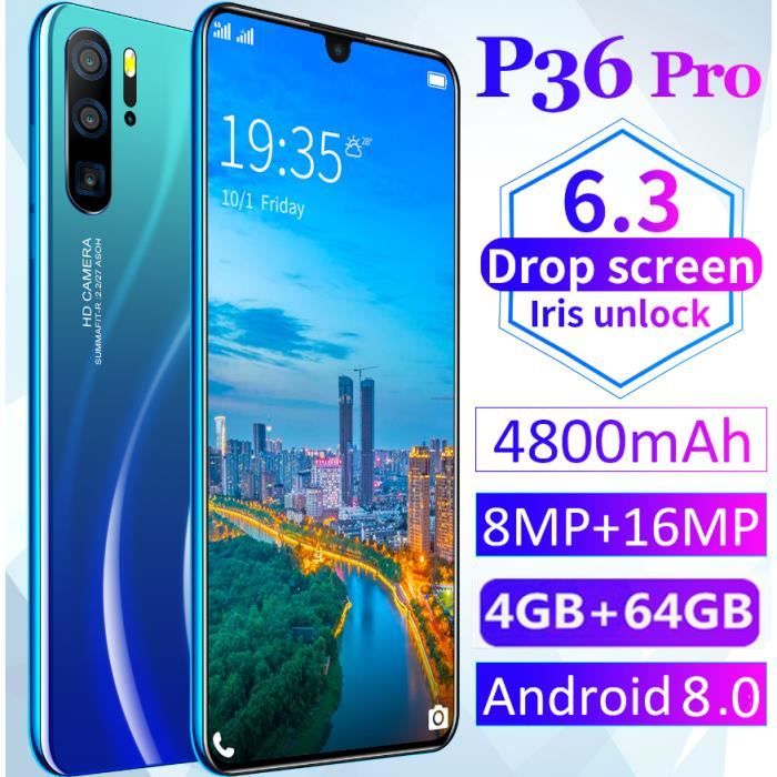 P36 Pro 6.3 Pouce Goutte D'Eau Plein Ecran Version Mondiale Smartphone ...