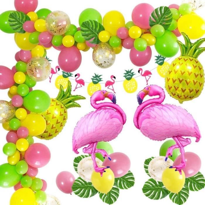 Décorations De Fête Tropicales Hawaïennes, Fête D'Été Avec Flamant Rose ...