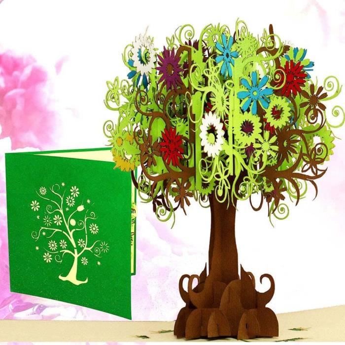LINPOPUP®, LIN17747, Pop Up carte arbre Merci Bonne chance Bon ...