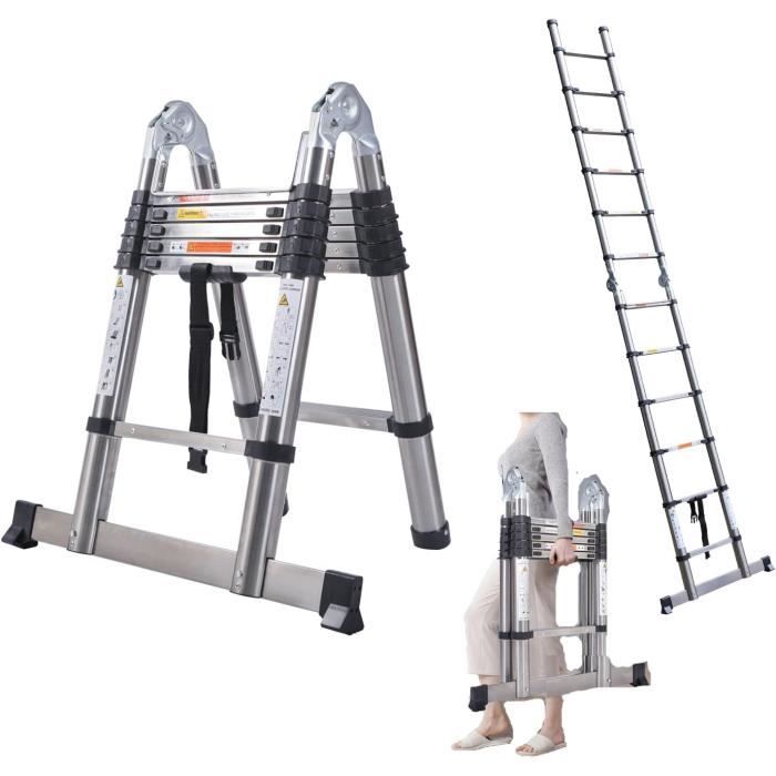 Escabeau télescopique télescopique extensible en alm - 150 kg122 ...