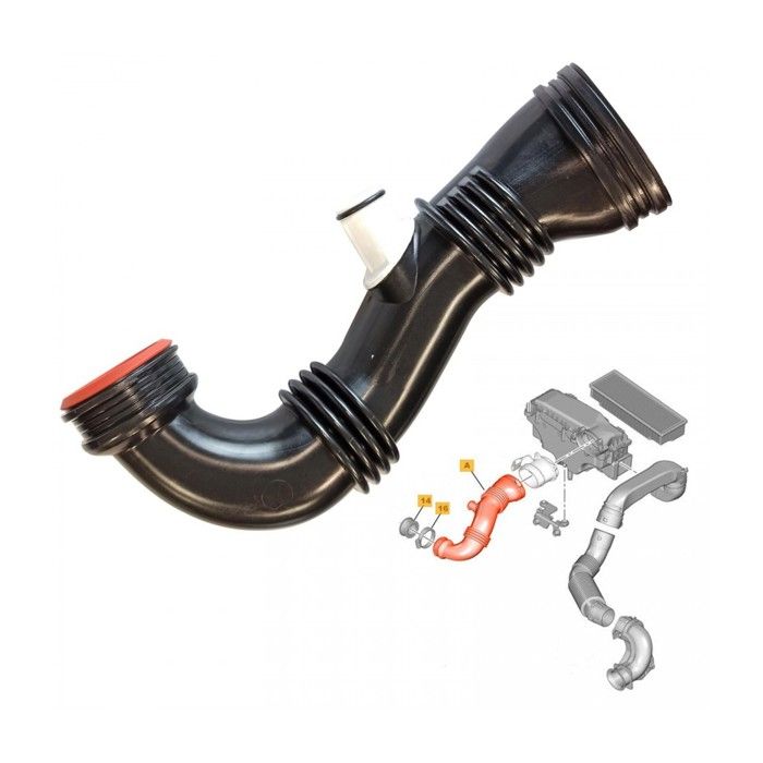 Durite De Turbo C3 C4 206 307 Expert 1.6 Hdi 1434E1 9687883680 1.6L ...