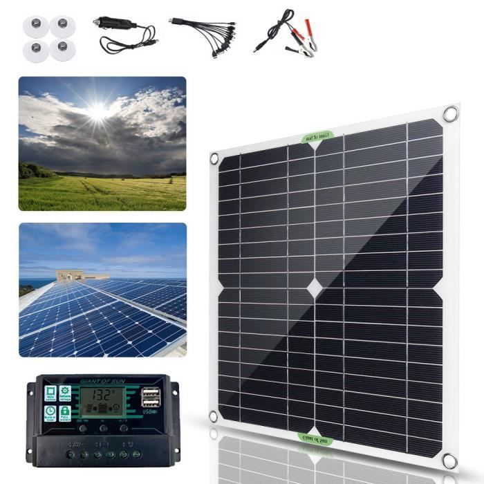 Panneau solaire monocristallin Panneau solaire 100W 12V Cellule solaire Installation PV+100A ...