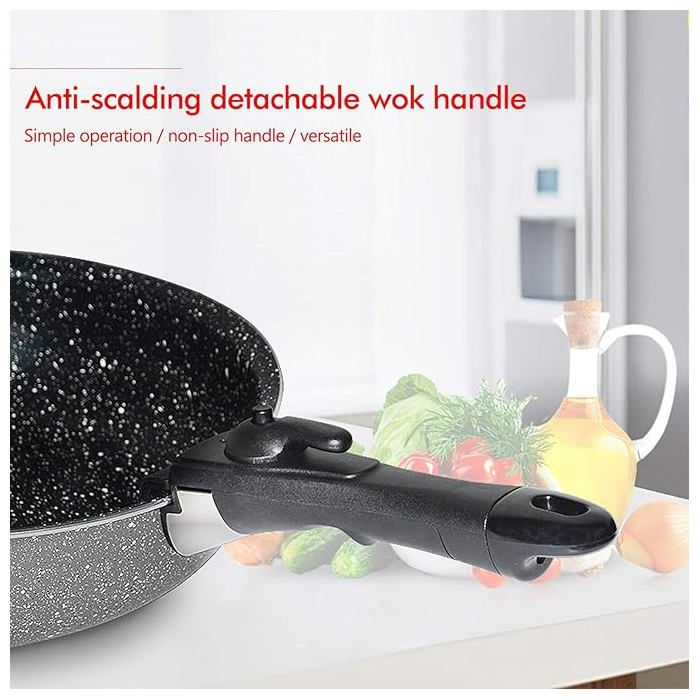 Poignée de Poêle Anti-Brûlure Amovible, Poignée Universelle pour Poêles ...