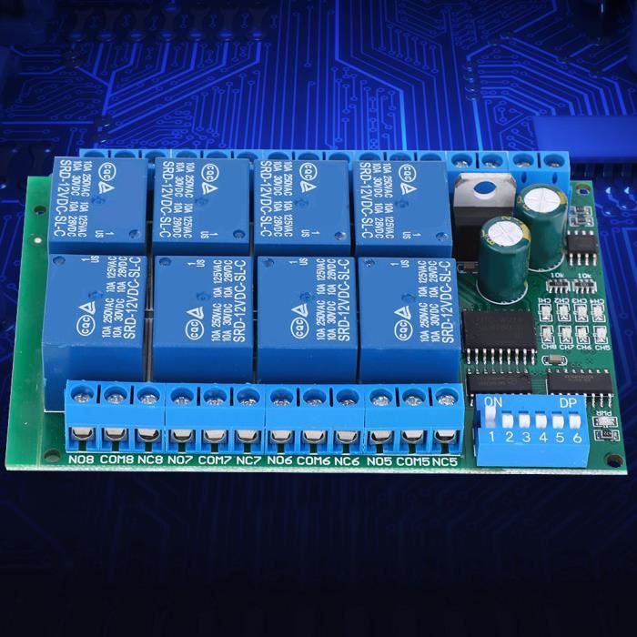Module de relais - EJ.LIFE - 8 canaux - Alimentation DC 12V - Commandes variées - Utilisation ...