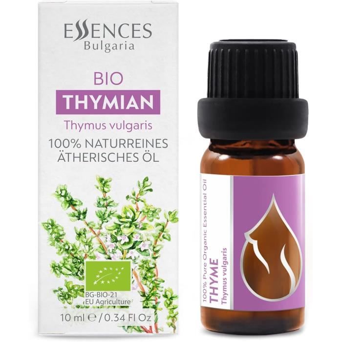 Huile Essentielle De Thym Vulgaire Bio 10Ml| Thymus Vulgaris | 100% Pur Et Naturel | Non Dilué ...