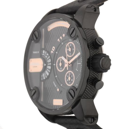 DIESEL Montre Quartz DZ7291 Bracelet Cuir Homme Noir, Tendance - Achat ...