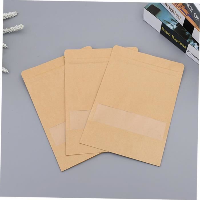100 Pièces Sac En Papier Kraft Debout Sachets D'Emballage De Thé Sac En ...