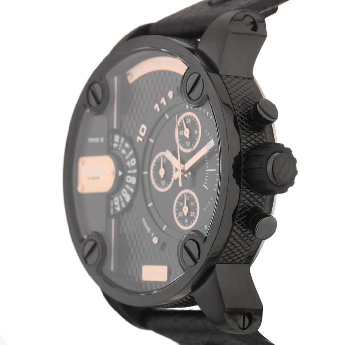 DIESEL Montre Quartz DZ7291 Bracelet Cuir Homme Noir, Tendance - Achat ...