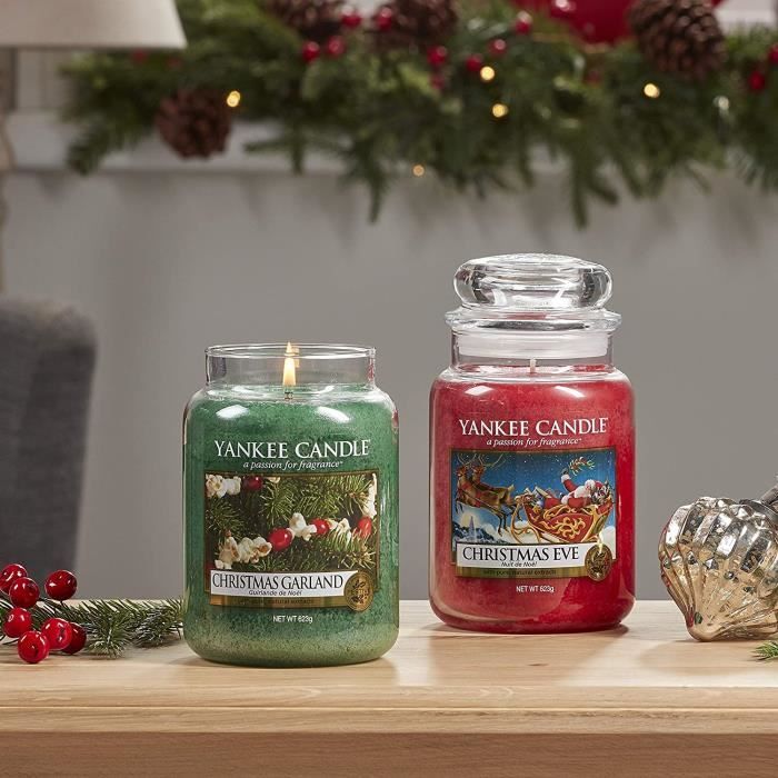 Yankee Candle bougie jarre parfumee grande taille Guirlande de Noel jusqu a 150 heures de combustion A6 Cdiscount Maison