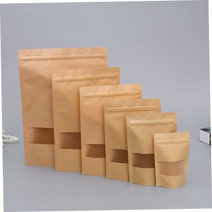 100 Pièces Sac En Papier Kraft Debout Sachets D'Emballage De Thé Sac En ...