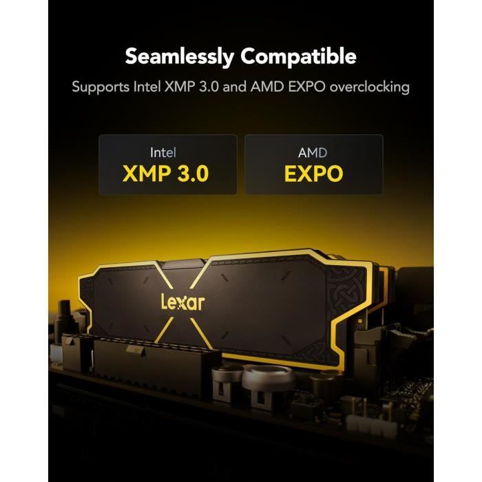 RAM DDR5 - LEXAR - THOR OC - 32Go (2x16Go) - 6000 MHz - CL32 - UDIMM ...
