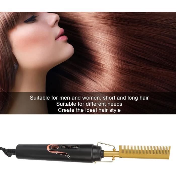 Peigne Chauffant, Fer À Lisser Électrique Avec Peigne À 2 Côtés, Peigne Chauffant Pour Cheveux ...