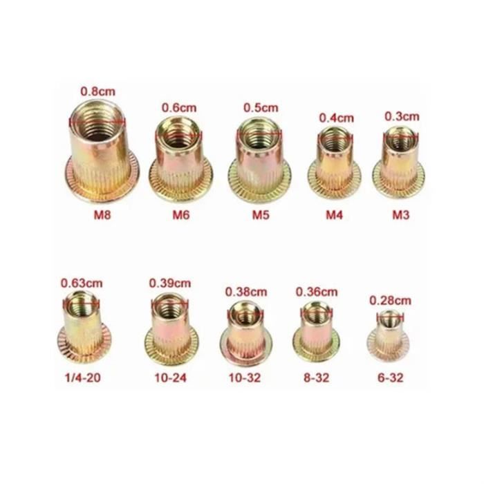 YOSOO Écrou à rivets M3‑M8 Rivet Nut Color Plated Zinc Carbon Steel ...
