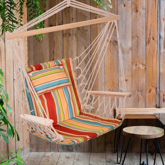 LIA Chaise suspendue hamac de voyage respirant portable 100 x 106 cm ...