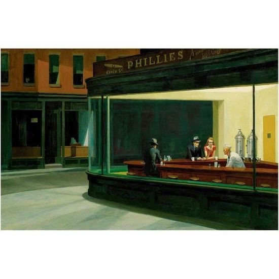 Célèbre Peinture Edward Hopper Nighthawks Peinture Sur Toile Affiches ...