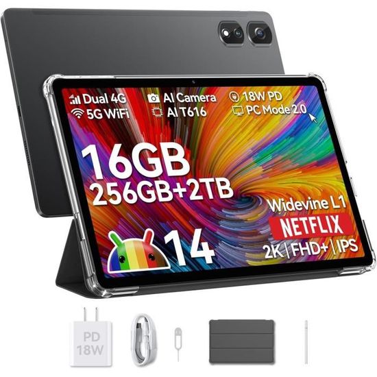 Tablette Blackview 11 Pouces Android 14 16Go RAM 256Go ROM 4G LTE WiFi 5G Stylet Coque ...