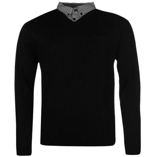 Pull PIERRE CARDIN pour Homme avec Faux Col de Chemise en 4 Couleurs ...