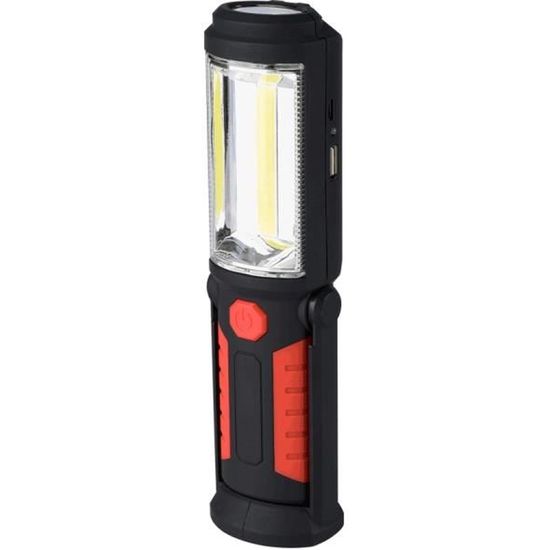 Lampe Torche Aimantée Rechargeable LED COB 3W 360LM Lampe de Poche Lumières de Travail Portable ...