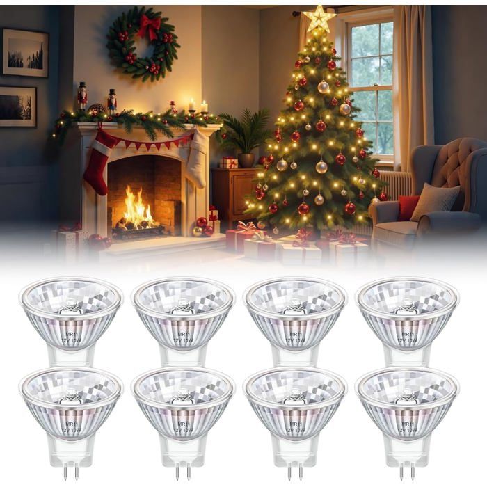 Ampoule halogène MR11 GU4 dimmable-Pack de 8 ampoules Gu4 Mr11 12V 10W ...