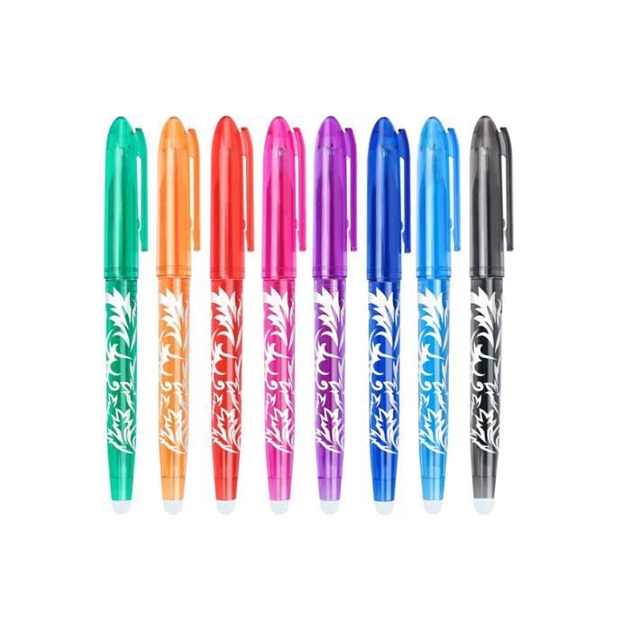 8 Couleurs Stylos Effaçables,Stylo Gel Effaçable Pointe 0,5 mm stylo ...