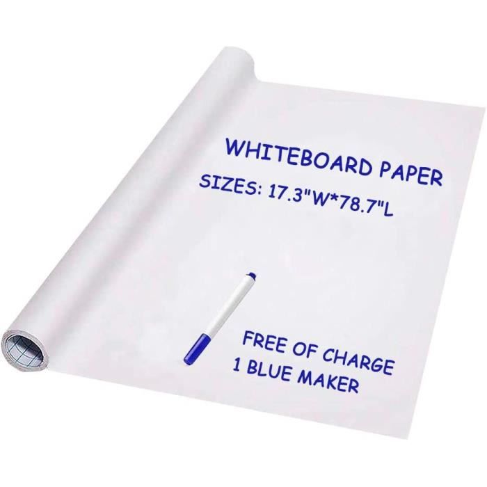 Rouleau de papier autocollant pour tableau blanc - Grand format de 45 x ...