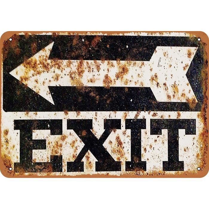 Exit Sign Étain Mur Signe Affiche de Fer Métal Mur étain Panneau ...