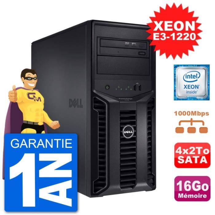 Serveur DELL PowerEdge T110 II Xeon QuadCore E3-1220 16Go 4x2To Perc ...