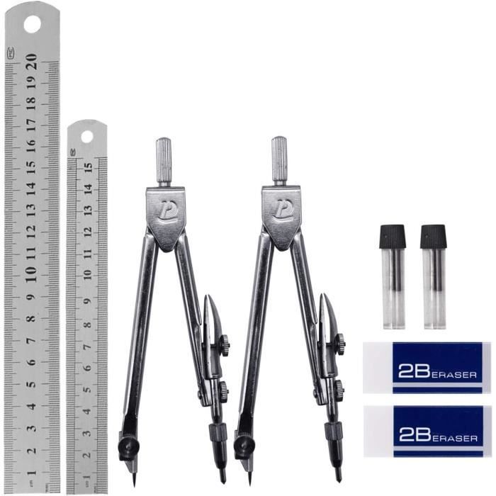 Compas de Precision,2 Pièces Boussole à Géométrie de Précision Compas ...