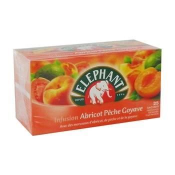 ELEPHANT Infusion Abricot Pêche Goyave 25 sachets - Cdiscount Au quotidien