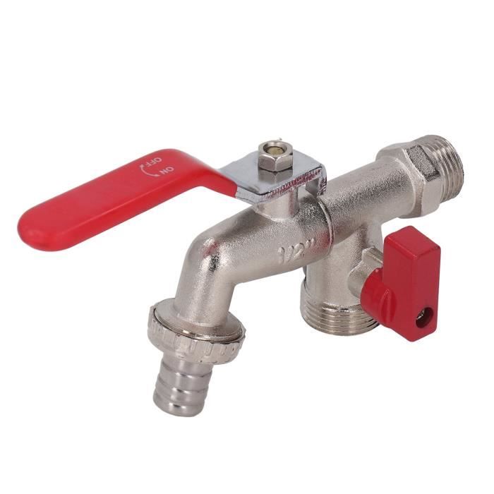 Robinet à double valve en alliage de zinc pour tuyau de machine à laver ...