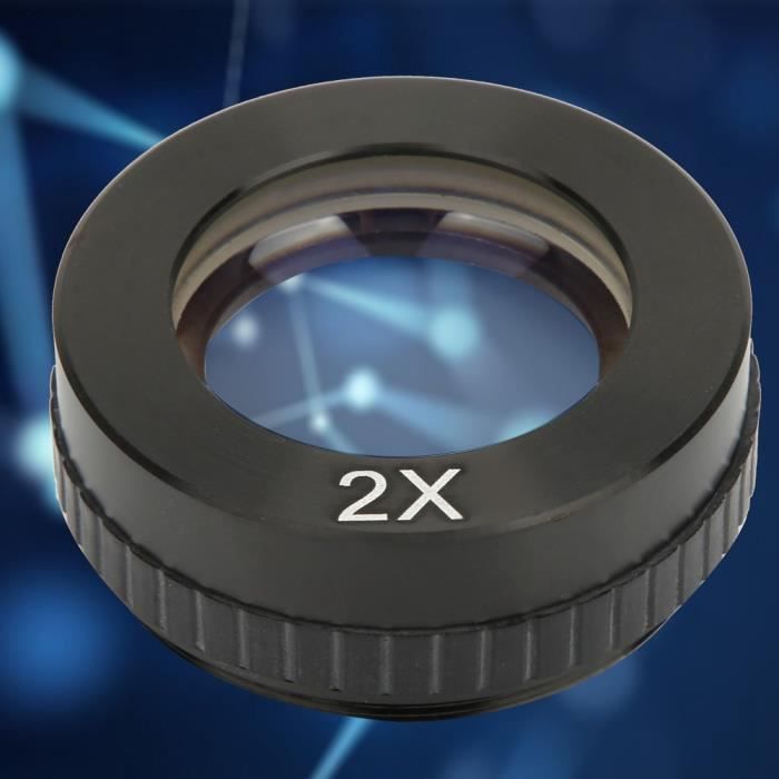 Lentille objectif auxiliaire de microscope 2X pour filetage de montage ...