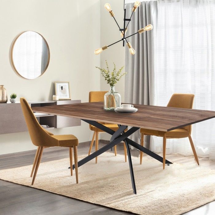 Table à manger ROYALTY 160x90cm - 6 personnes / Décor chêne et ...