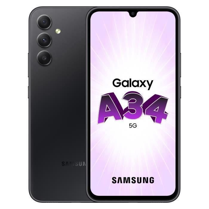 SAMSUNG Galaxy A34 5G Graphite 128 Go - Cdiscount Téléphonie