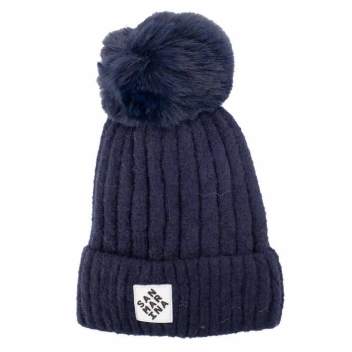 Bonnet à pompom doublé en cachemire Femme SAN MARINA - Cdiscount Prêt-à ...
